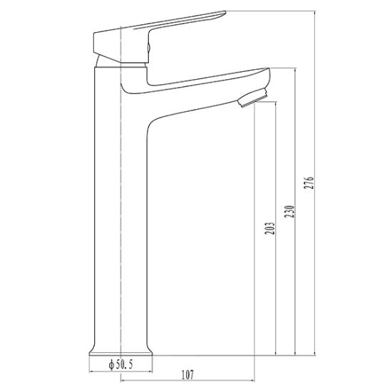 Franke B2B. LISCIO - HIGH RISE BASIN MIXER